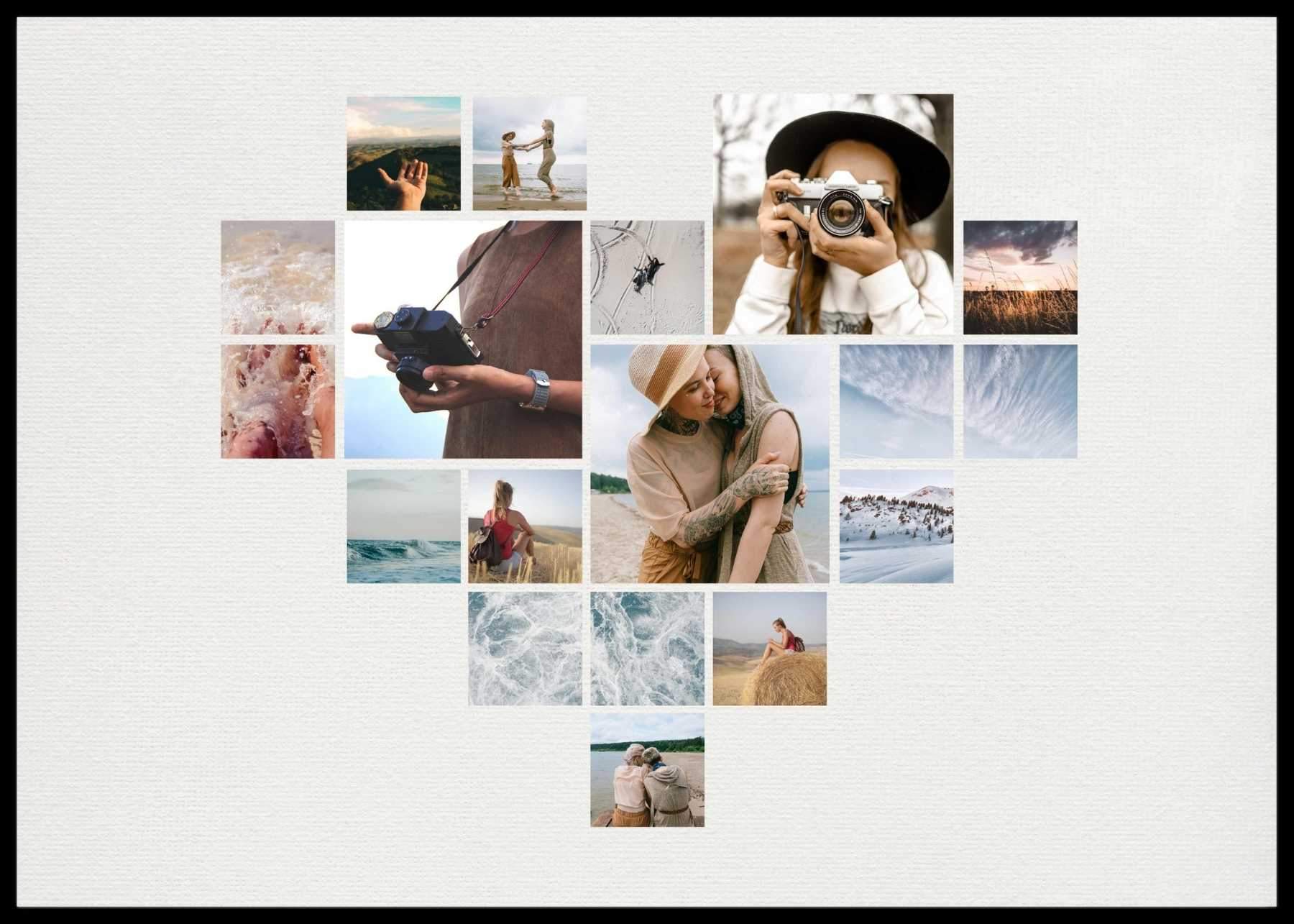 Collageplakat formet som et hjerte - 18 bilder – Plakatbar.no