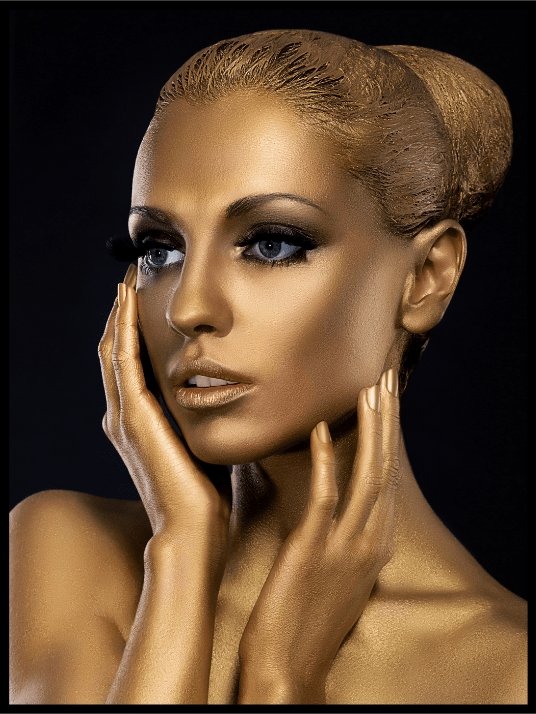 Golden Woman's Face 02. Art concept Poster — Plakatbar.no