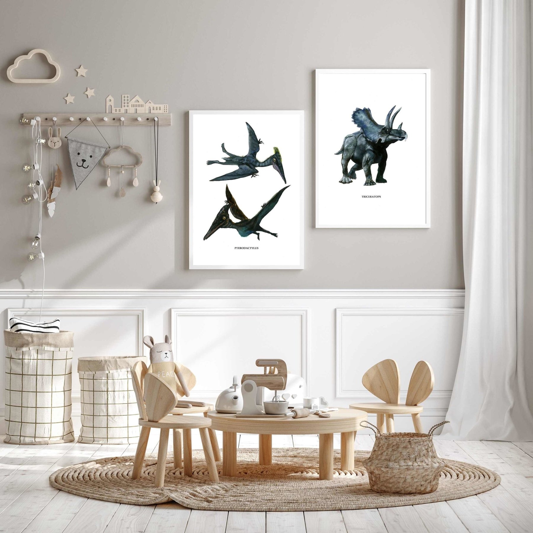 Håndtegnet dinosaur til barnerom - Pterodactylus - Design av Hugøy ...