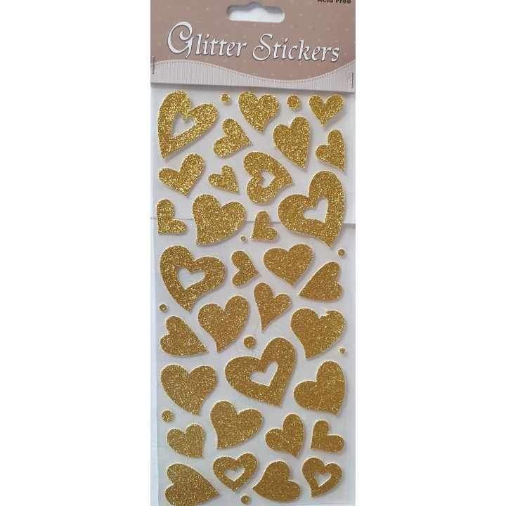 Hjerte gull - stickers - Klistremerker – Plakatbar.no