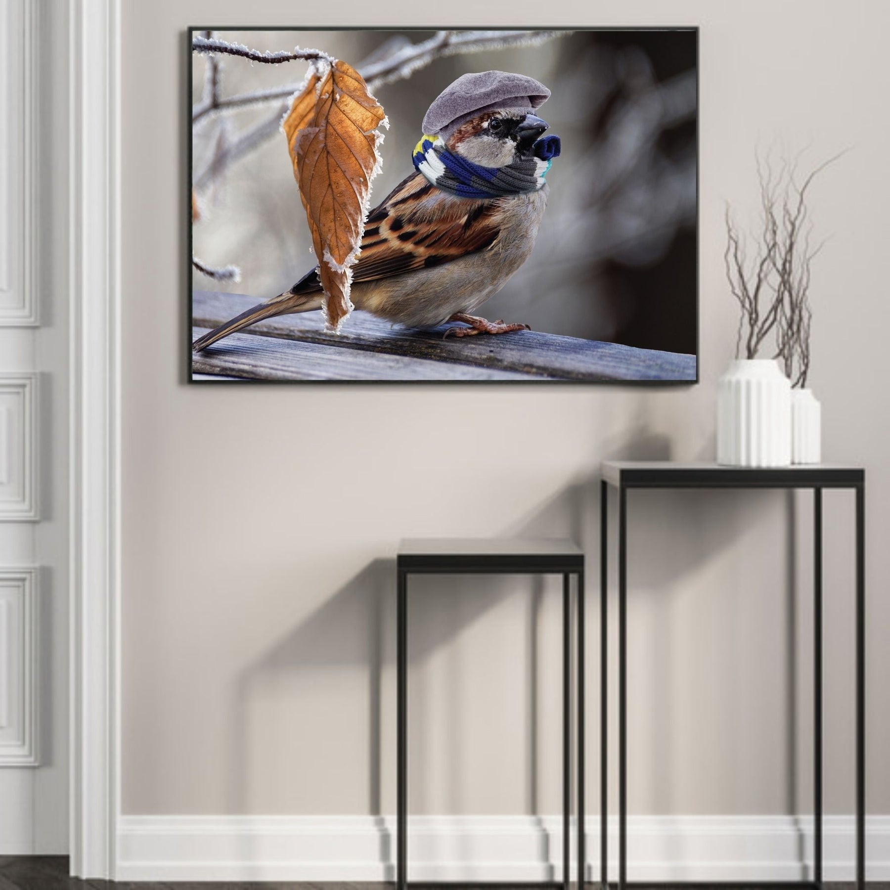 Spurv med sjal poster – Plakatbar.no
