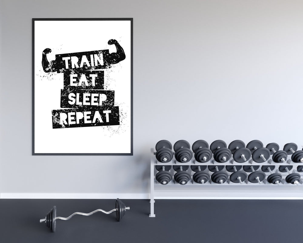 Train-eat-sleep-repeat - Gym poster – Plakatbar.no