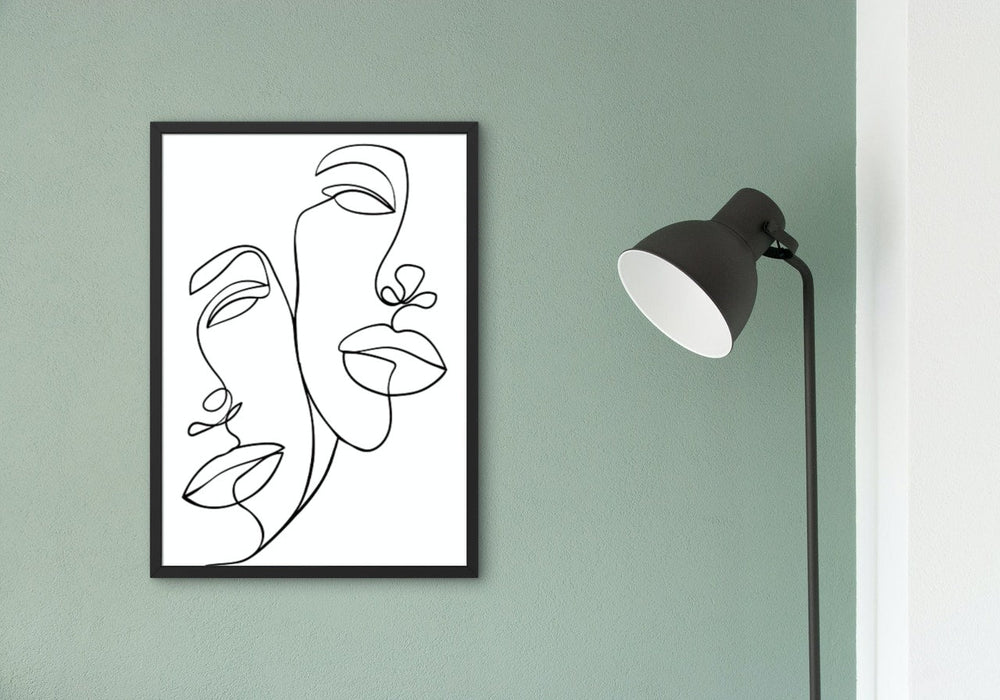 Two face Line Art Poster — Plakatbar.no